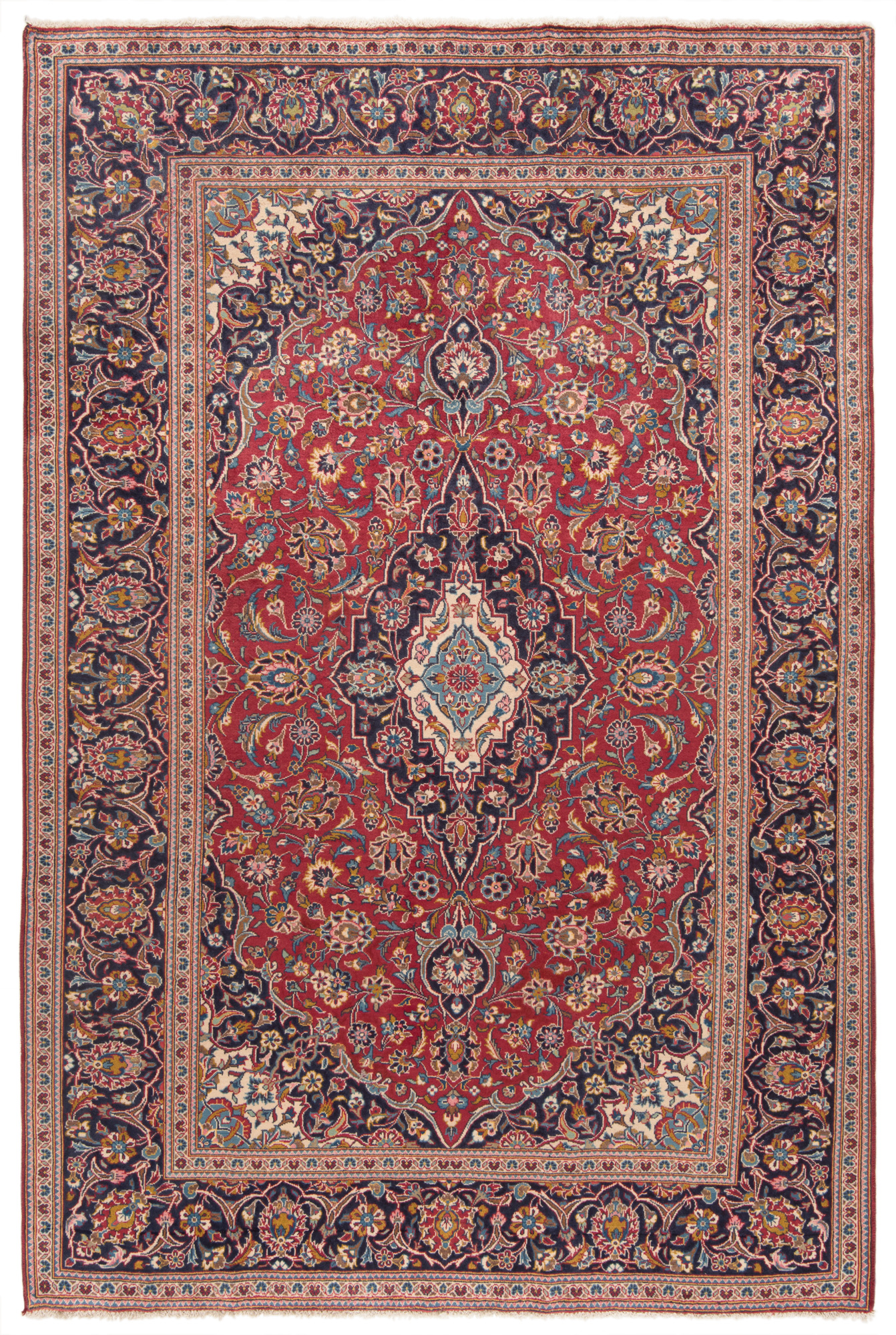 Kashan Persian Rug Red 296 x 202 cm Kashan Persian Rug Red 296 x 202 cm